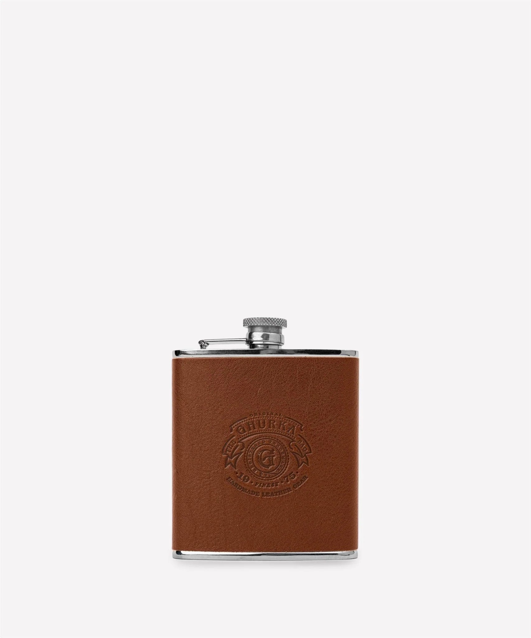 Ghurka Leather Wrapped Flask In Vintage Chestnut – The Oxford Shop